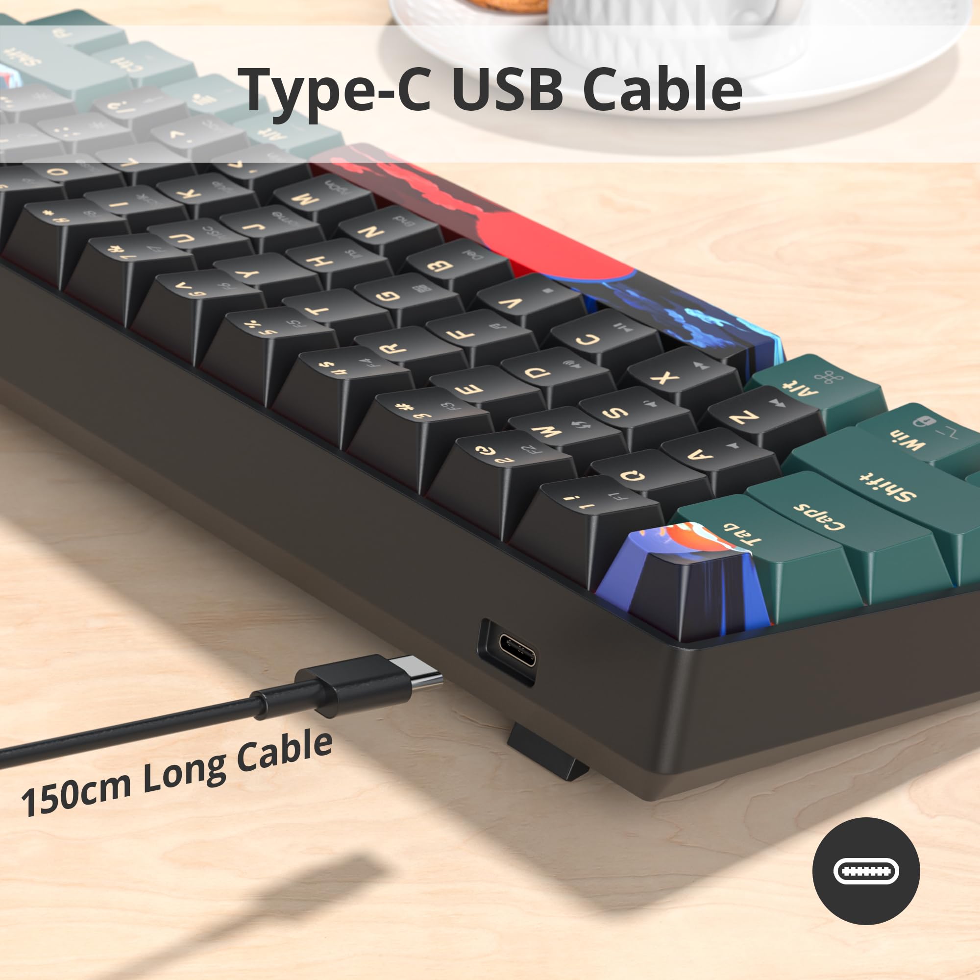 Snapklik.com : Surmen 60% Mini Gaming Keyboard 60 Percent, Wired Ultra ...