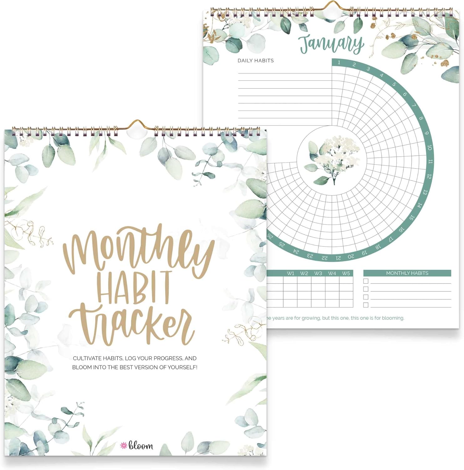 bloom daily planners Hanging Habit Tracking Calendar – Undated 12 Month ...