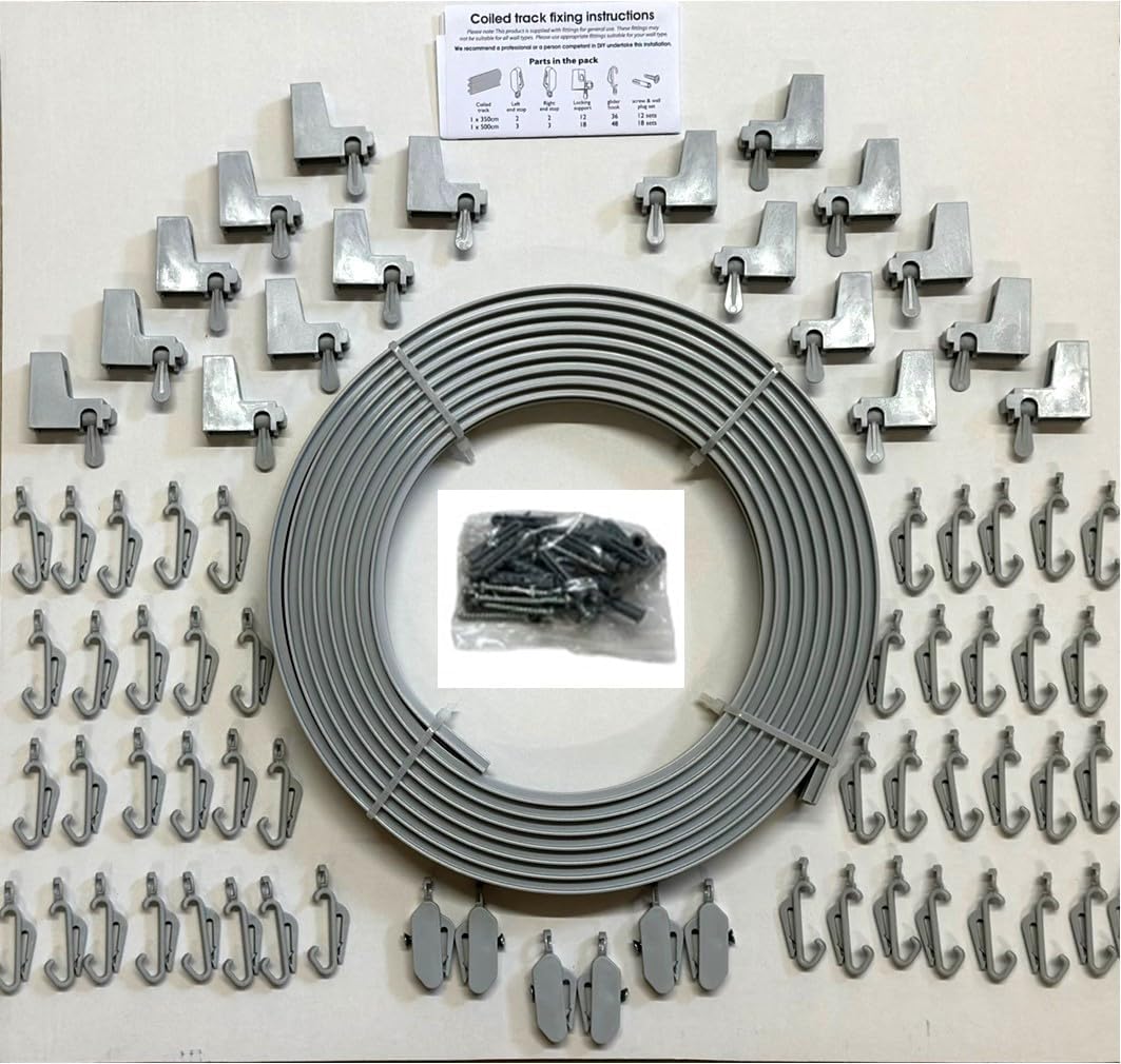 Speedy 5m BENDABLE CURTAIN TRACK For Straight & Bay Window Rail Top or ...