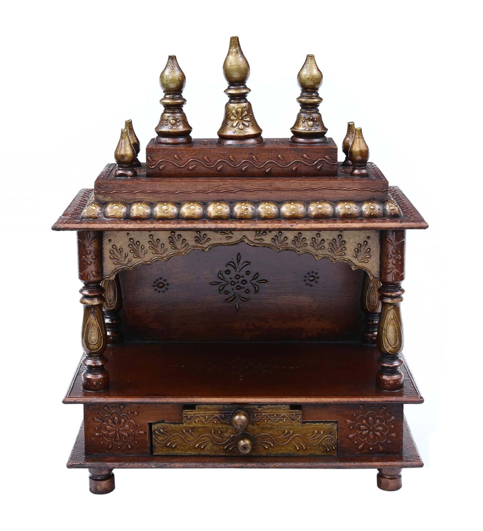 YATSKIA Temple of The Gods - Small Temple for Home Pooja - Wall Hanging ...