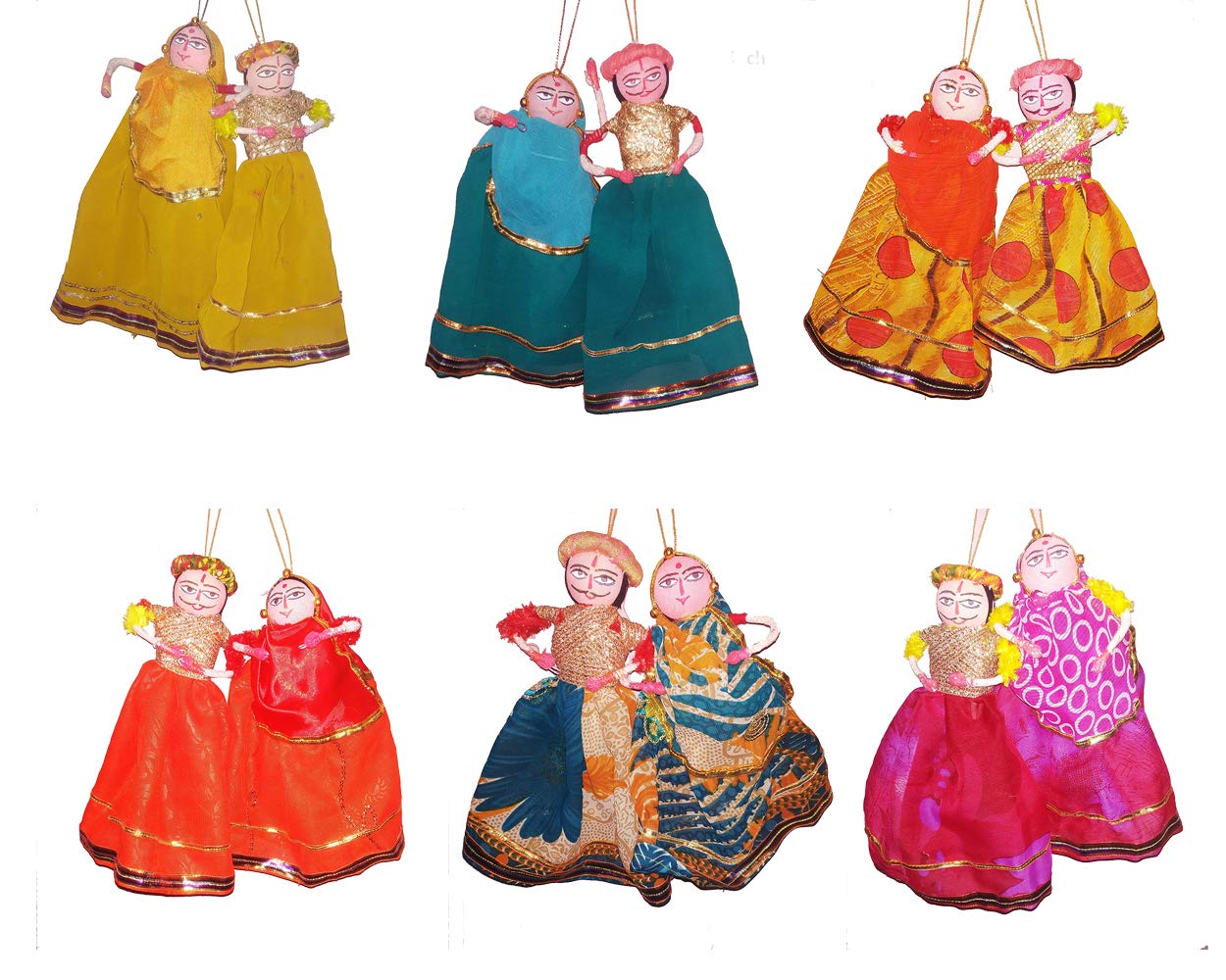 Buy KSM Traditional Handcrafted Rajasthani Wood Folk Puppet 's Couple ...