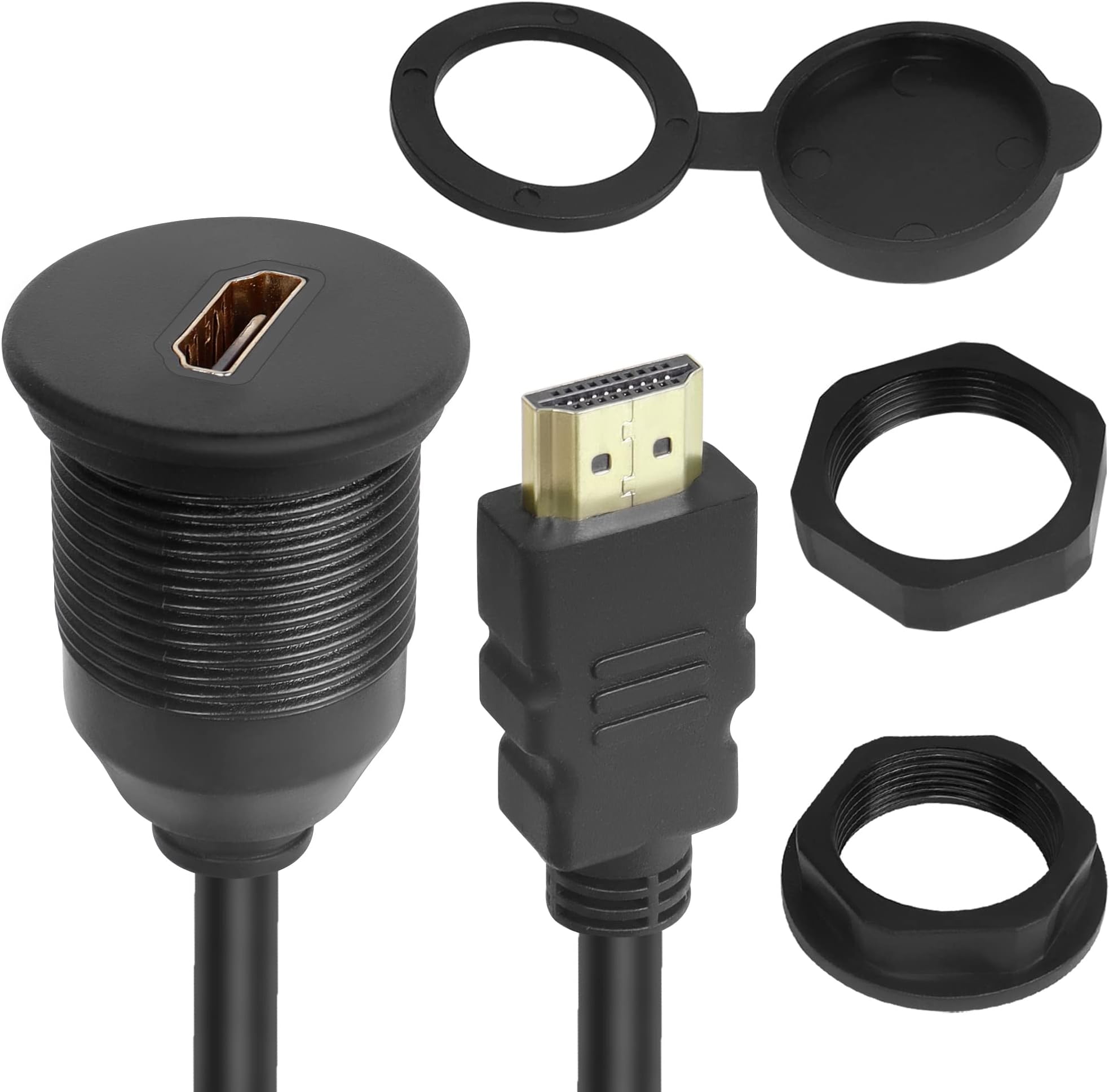 Amazon.com: QIANRENON 4K HDMI Threaded Flush Mount Waterproof Cable ...