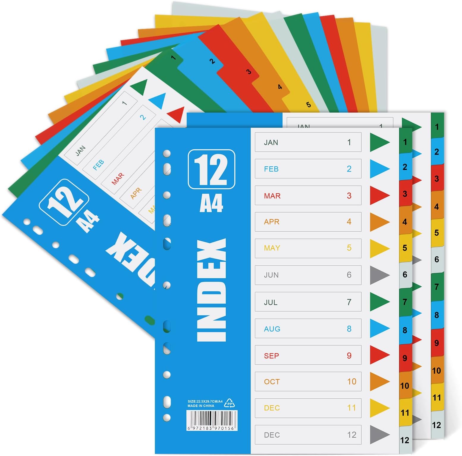 36 Pcs Multicolor Tab Dividers for 3 Ring Binder, 11 Hole Tabs Notebook ...