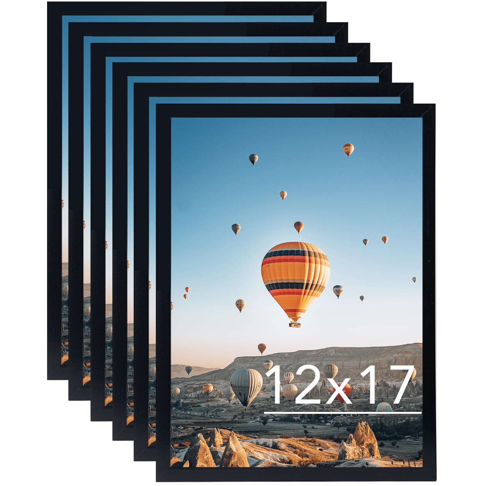 Amazon.com - JCJMY 12x17 Black Picture Frame Set of 6, Horizontal and ...