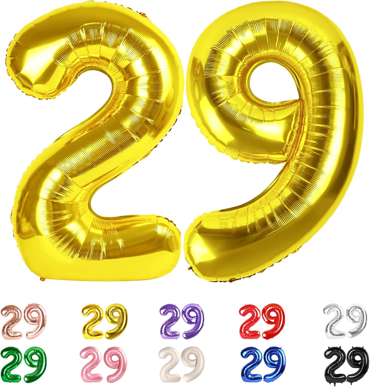Amazon.com: Numbers 29 Balloons, 29 Balloons, 29th Gold Party ...