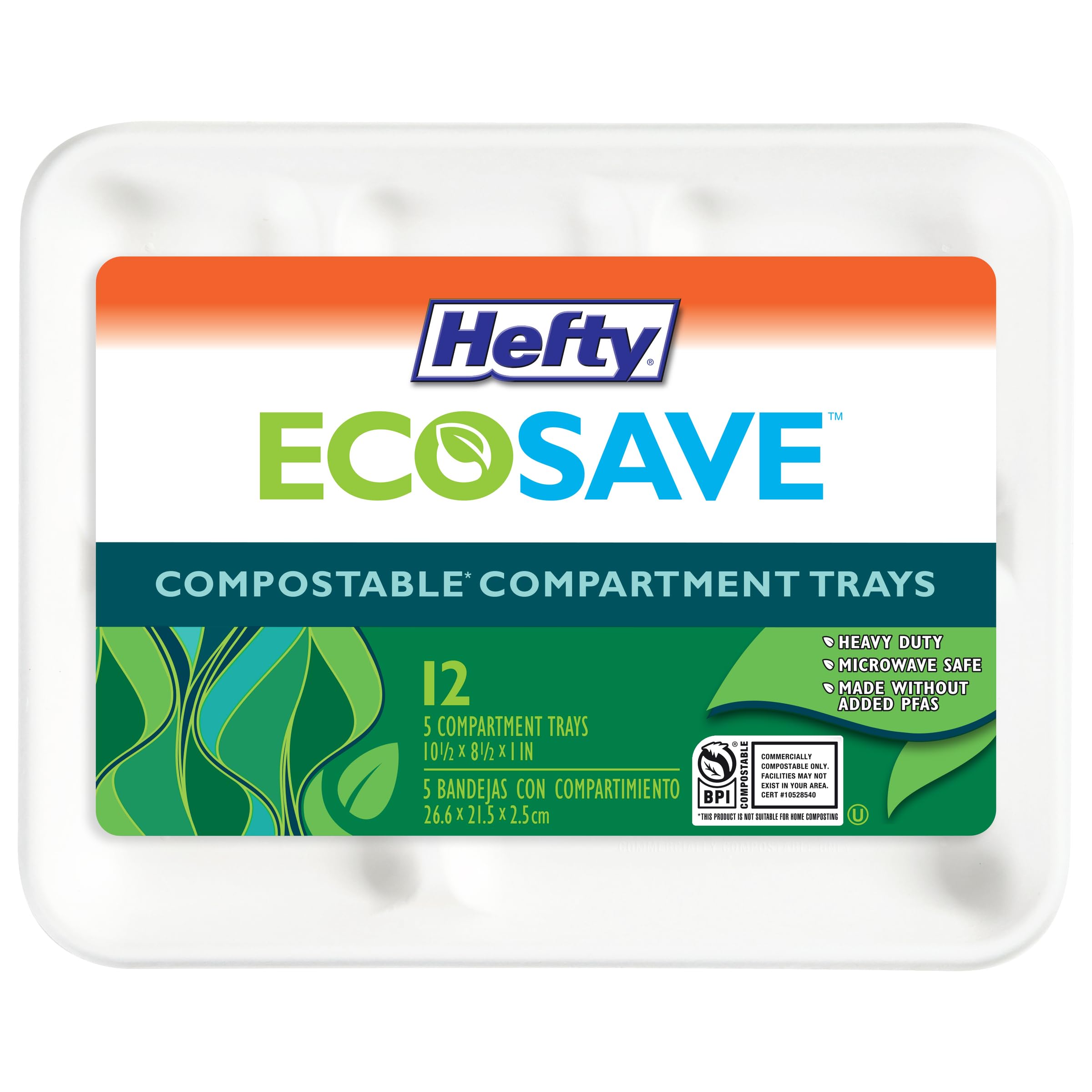 Snapklik.com : Hefty ECOSAVE Compostable 5-Compartment Paper Trays