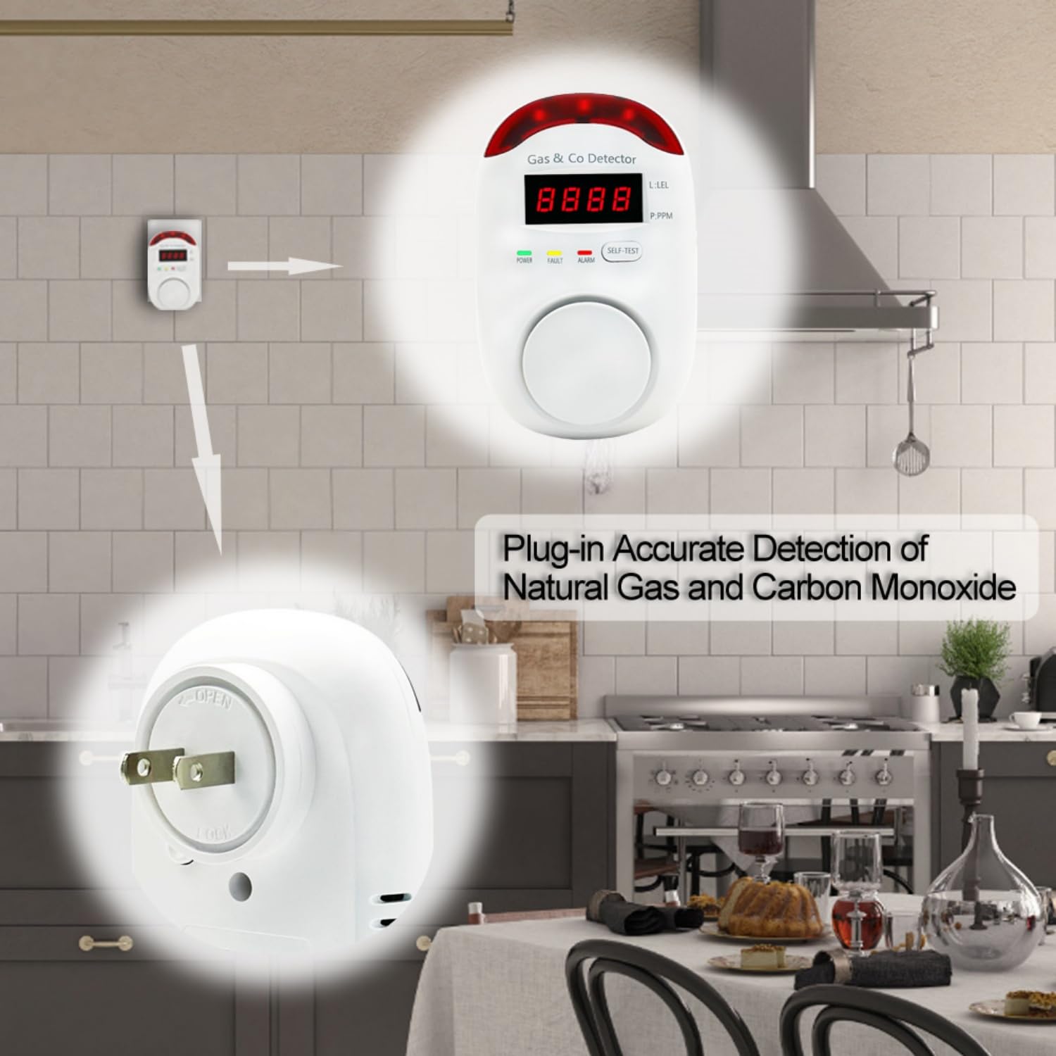 Gas Detectors For Home Natural Gas Carbon Monoxide Detectors Plug In 2 ...
