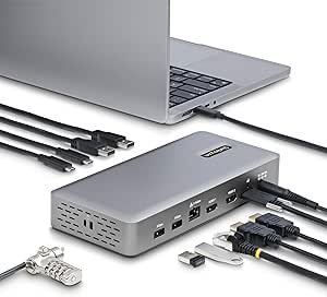 Amazon.com: StarTech.com USB-C Docking Station (10-in-1, USB4), Up to ...