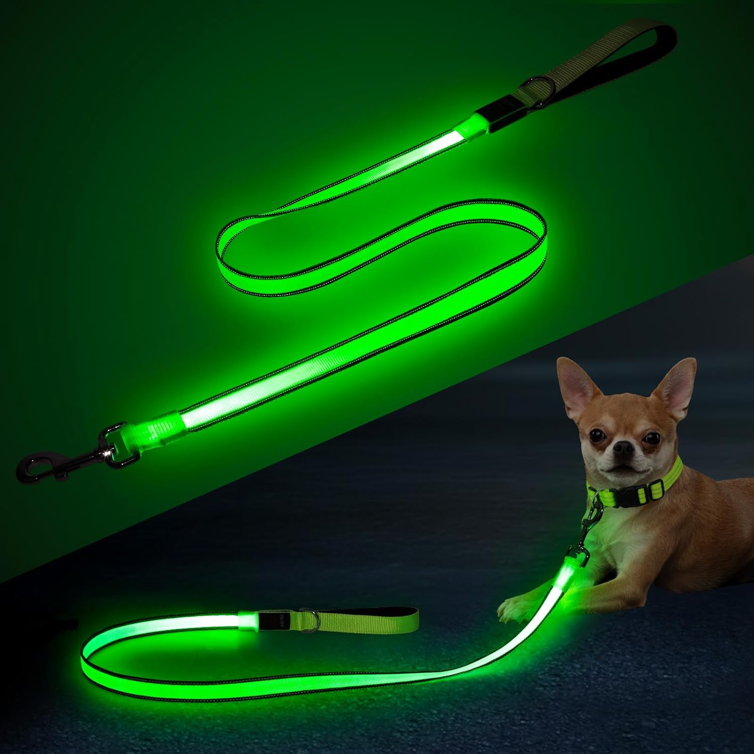 Amazon.com : Visiklit 4FT LED Dog Leash – Rechargeable Light Up Dog ...