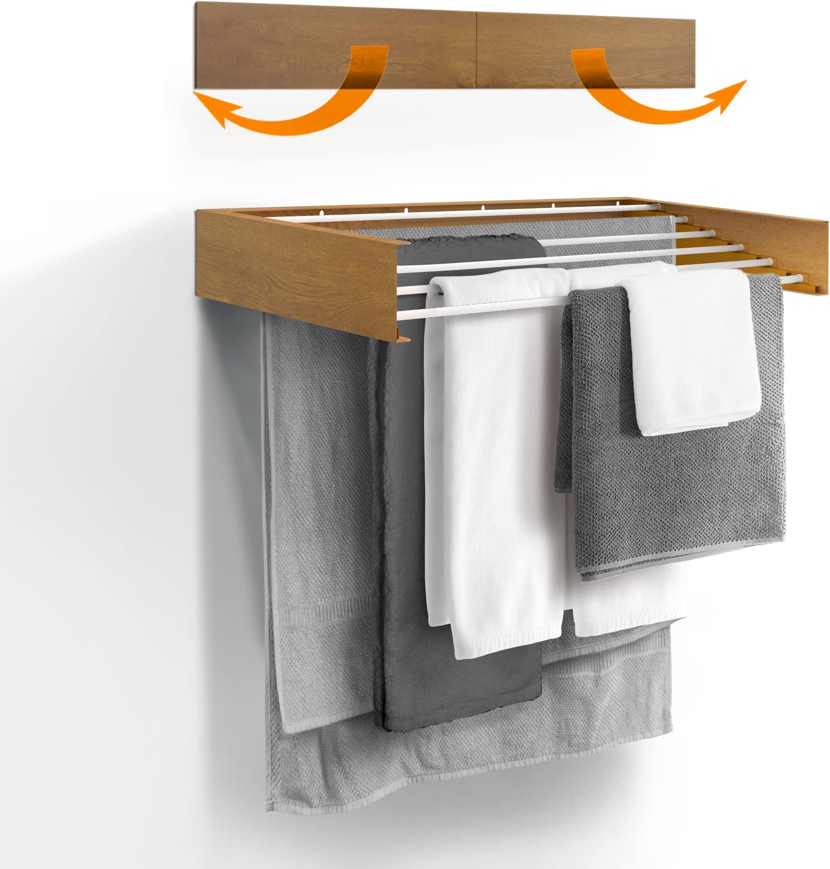 Urban Nouk Clothes Drying Rack, Wall-Mounted, Retractable, Foldable for ...