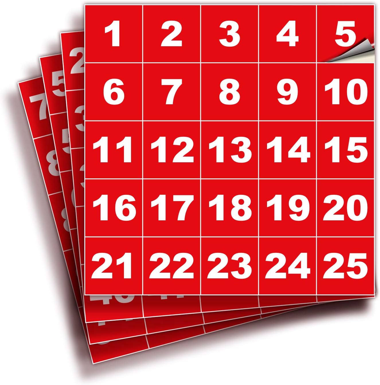 Amazon.com : iSYFIX Red Consecutive Number Stickers – 1 to 100, 1.5 ...
