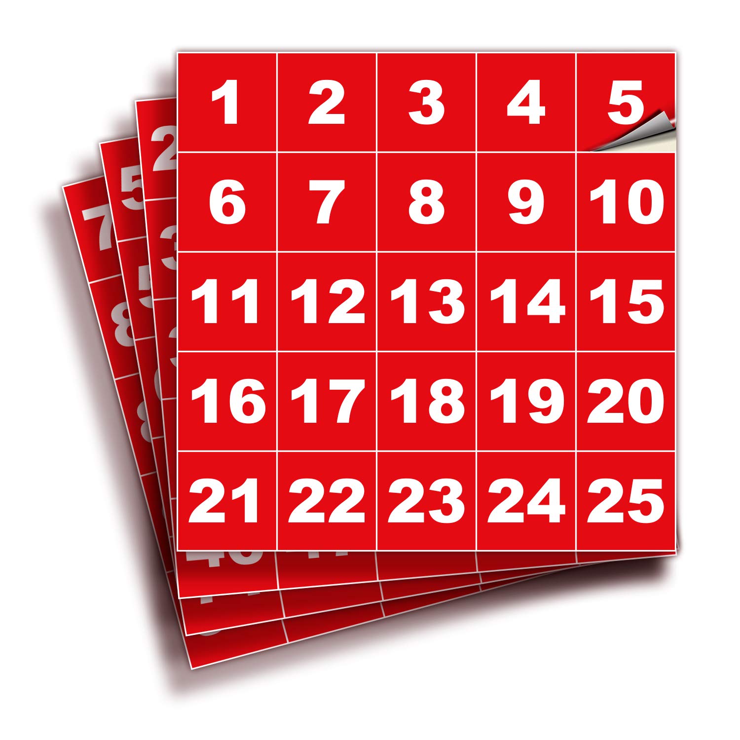 Snapklik.com : Red Consecutive Number Stickers 1 To 100, 1.5-inch, 1 ...