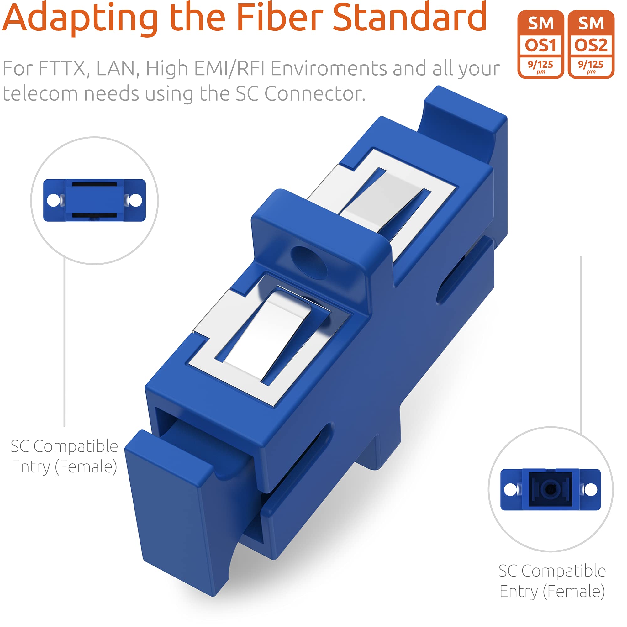 Snapklik.com : BEYONDTECH SC To SC Fiber Optic Coupler Single Mode UPC ...