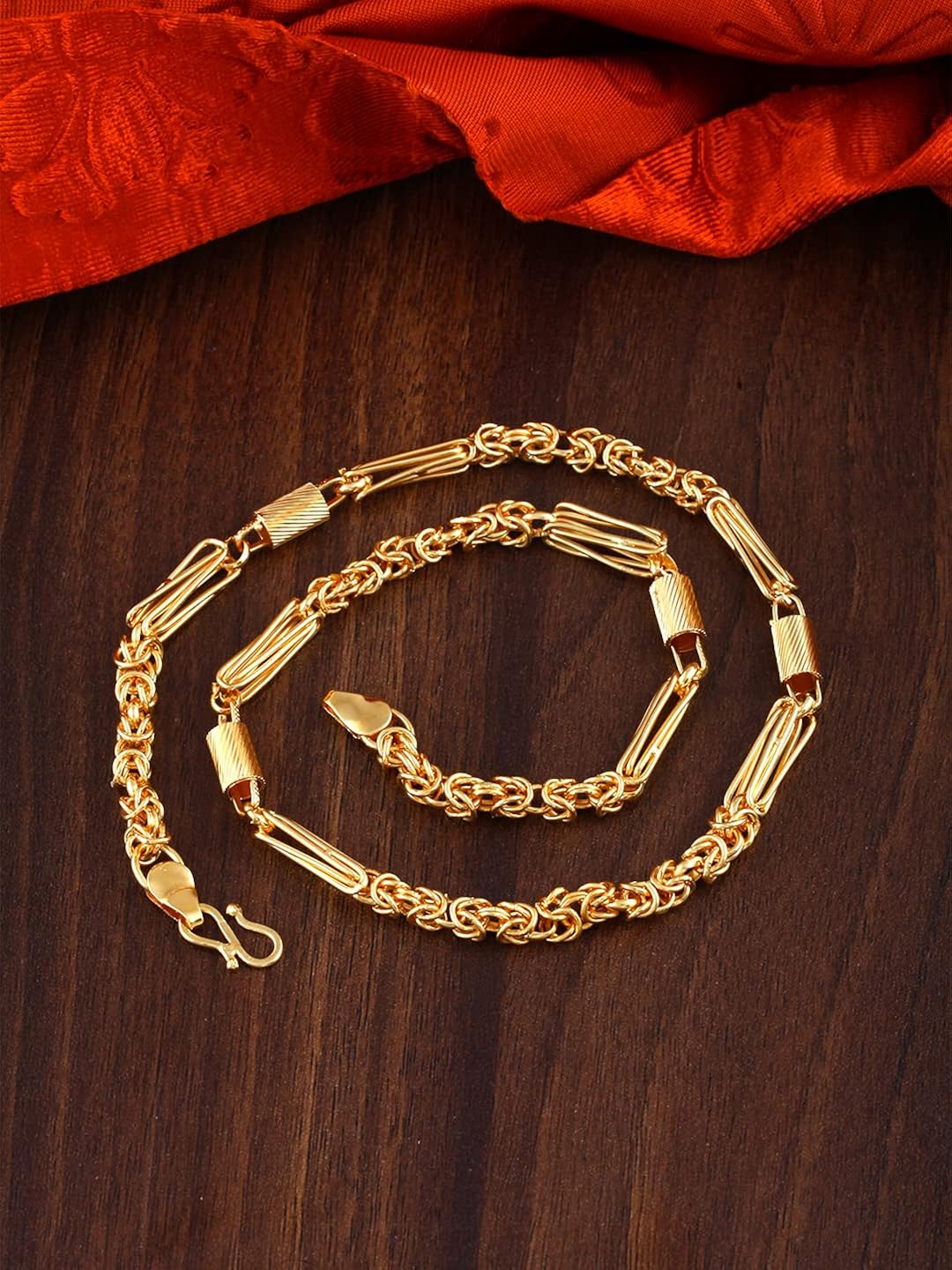Buy MEENAZ Chain for Men Boys Husband gents boyfriend Stylish golden ...
