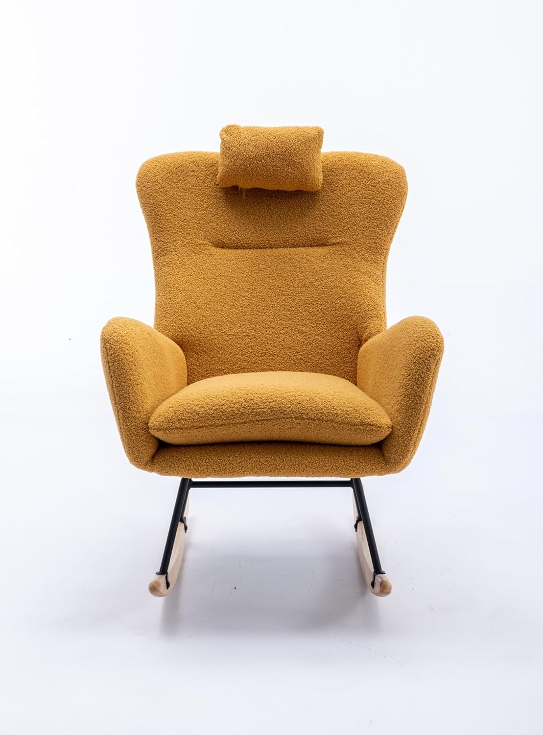 Amazon.com: Accent Rocking Chair with Curved Wing Back, Comfy Glider ...