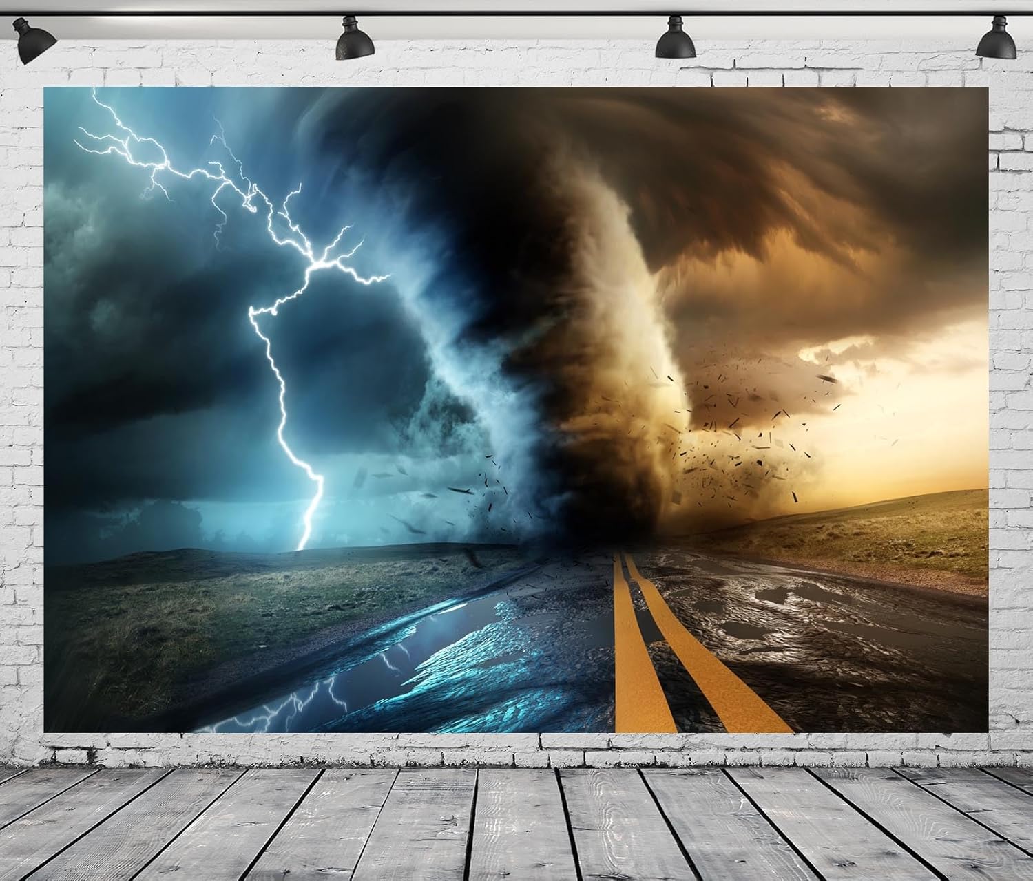 Amazon.com : CORFOTO Cloudy Sky Thunder-Storm Backdrop Fabric 5x3ft ...