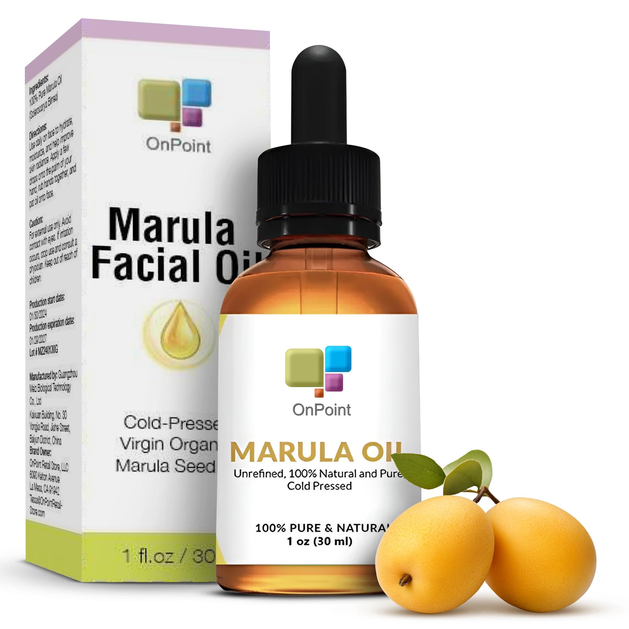 Amazon.com: OnPoint Organic Marula Facial Oil - Cold-Pressed Virgin Gluten-Free and Vegan Anti ...