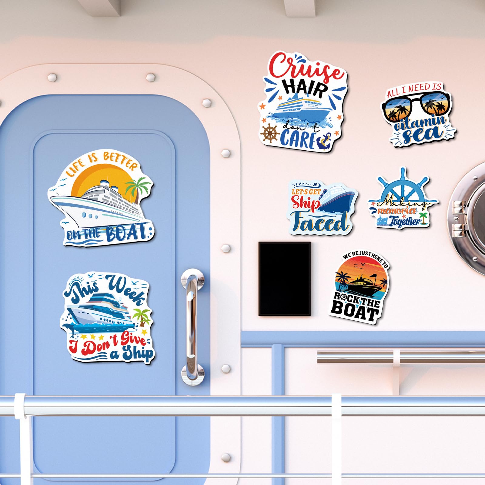 Nautical Cabin Decorations 11-Piece Cruise Door Magnets Set - Large ...