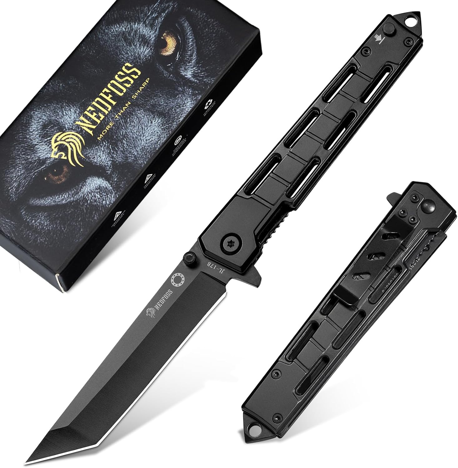 NedFoss Pocket Folding Knife, 3.5'' Tanto Pocket Knife For Men, Compact ...