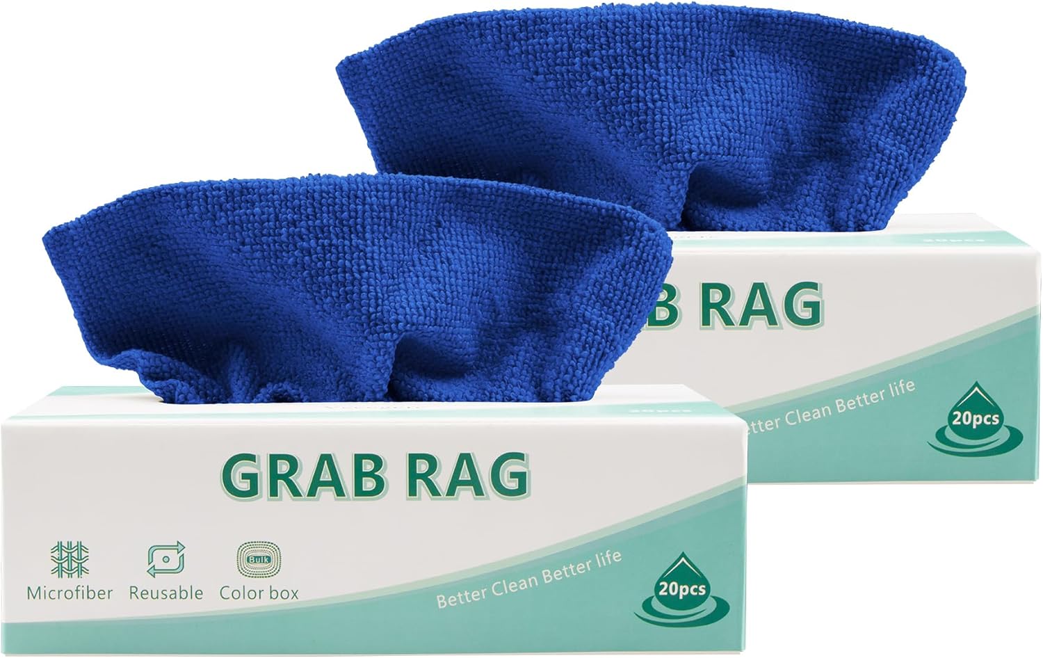Amazon.com: Vecegere Microfiber Rags in A Box (40 Count 2 Pack Cleaning ...