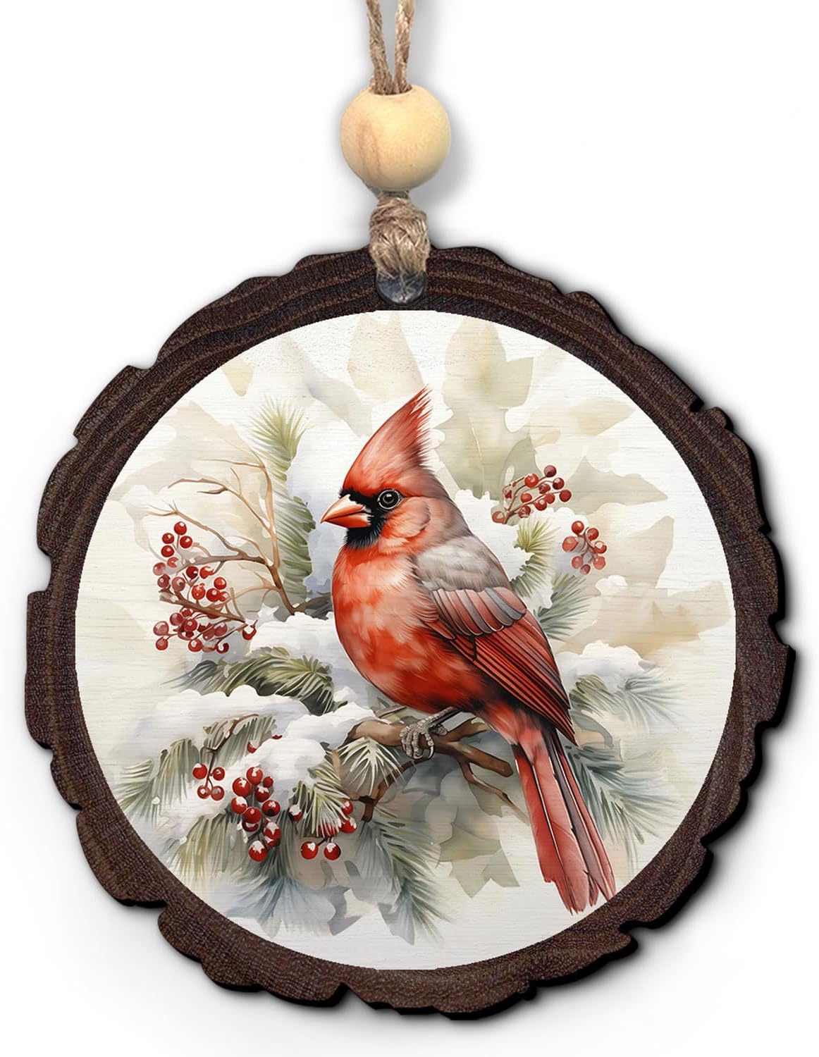 Amazon.com: IRTAGANNY Red Birds Cardinals Wooden Ornament, Red Birds ...