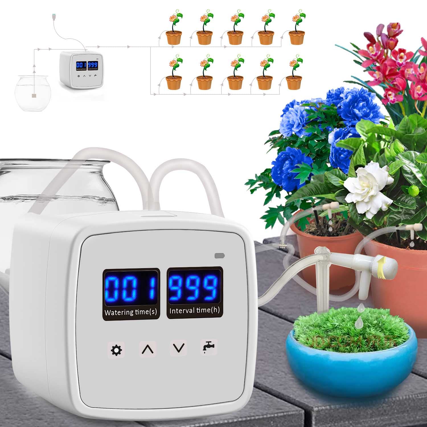 Amazon.com : Drip Irrigation Kit Automatic Watering System for Potted ...