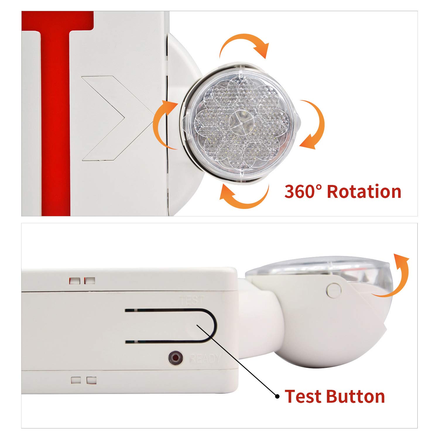Snapklik.com : AKT LIGHTING Emergency Exit Light, Adjustable Two LED ...