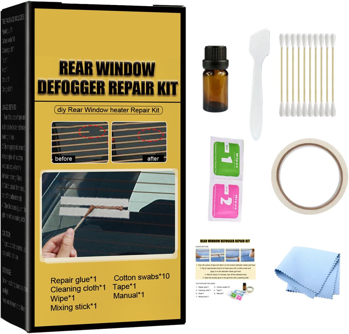 Amazon.com: Windshield Repair Kit, Car Rear Window Defroster Repair Kit ...