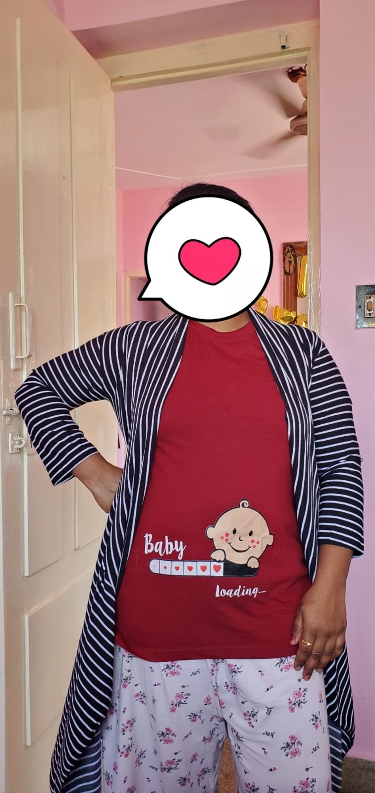 Buy TheYaYaCafe Women's Cute Funny Baby Loading Pregnancy Maternity T ...