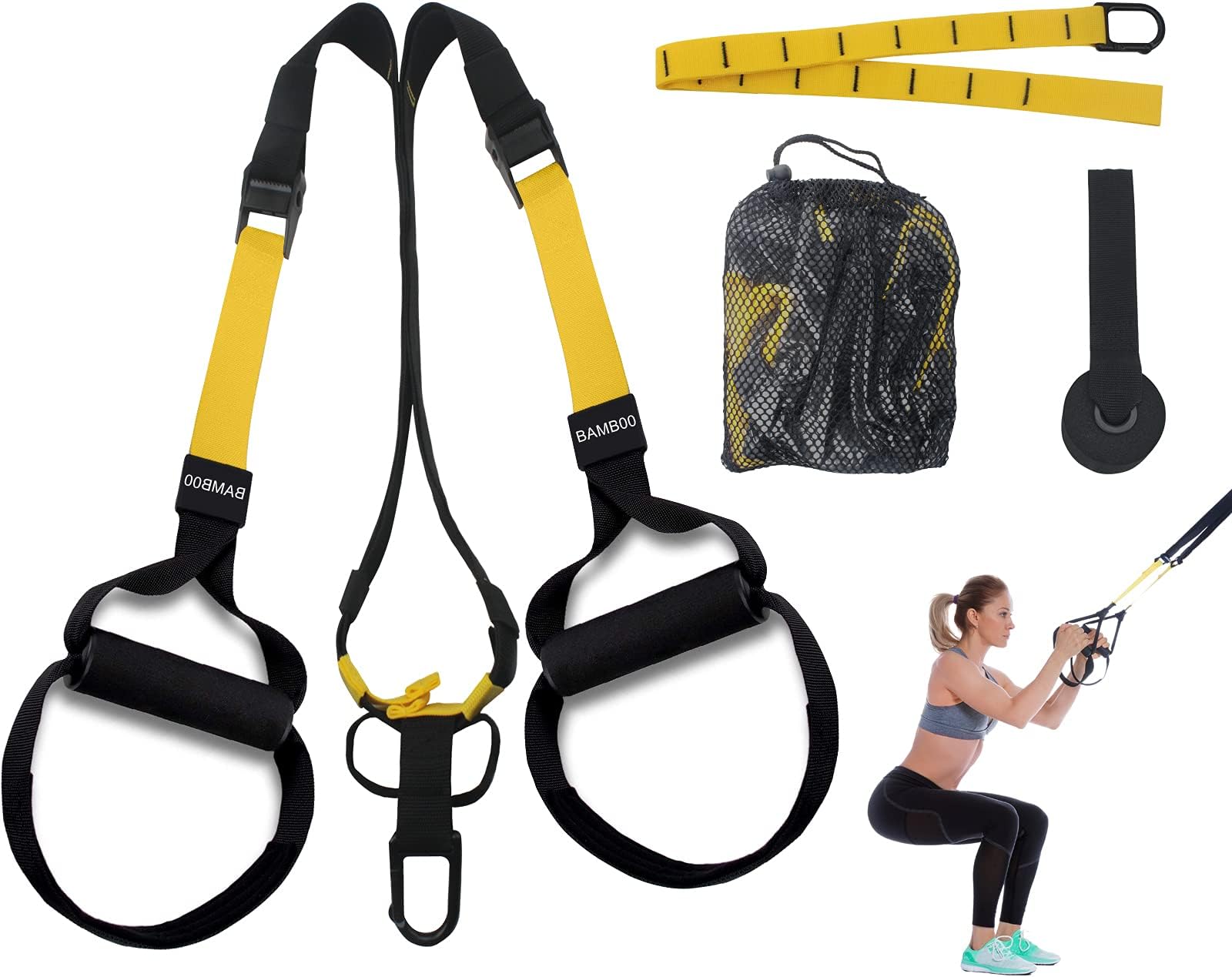 Suspension Trainer Kit,BAMB00 Sling Training with Door Anchor ...