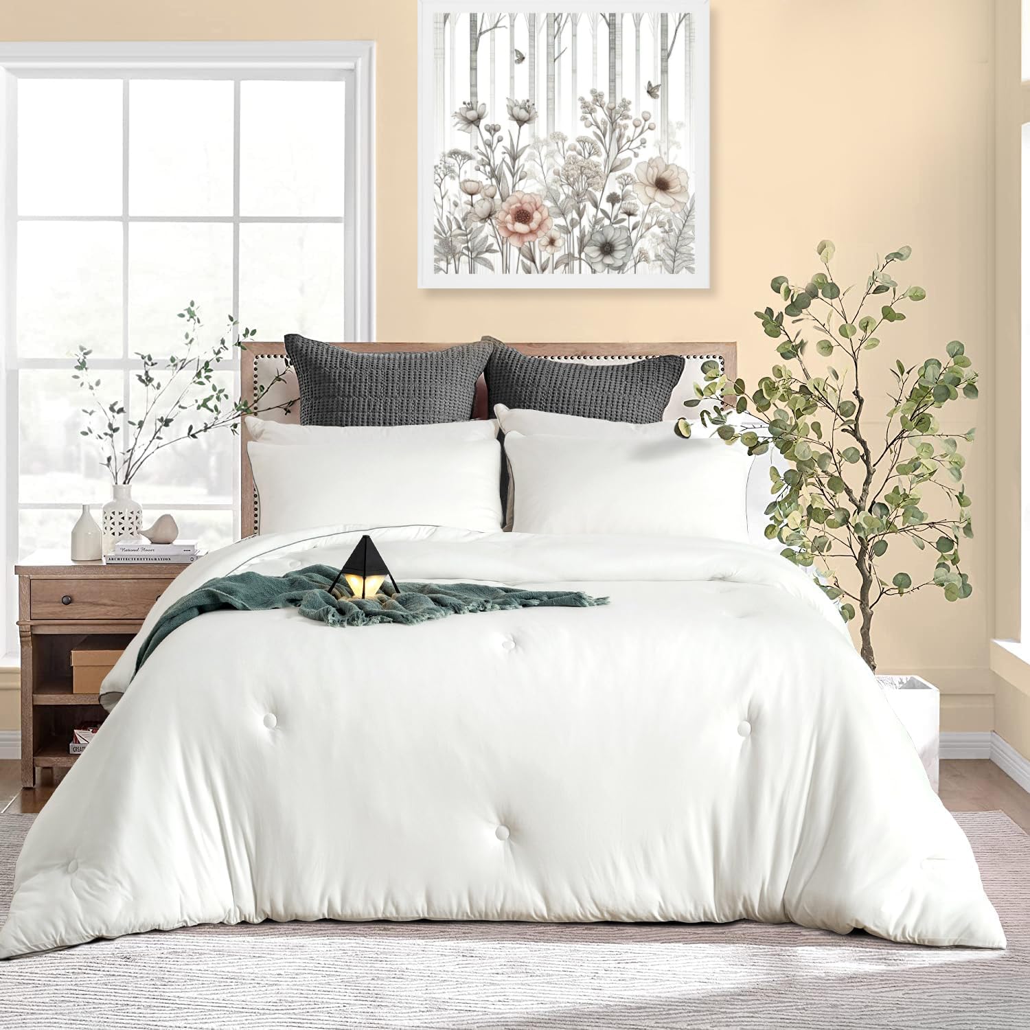 Amazon.com: KASENTEX Super-Duper Ultra Soft Jersey Knit Queen Comforter ...