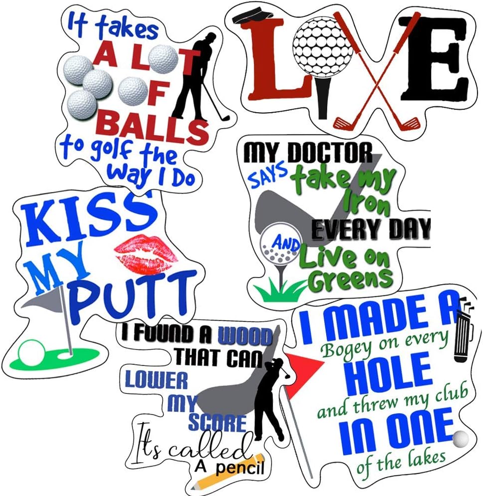Amazon.com: Leann Michael Golf Stickers - Humorous, Multicolor Vinyl ...