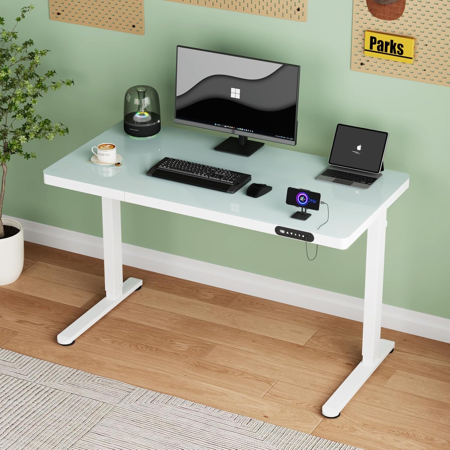 Ufurniture Electric Standing Desk with Drawer, Height Adjustable Sit ...