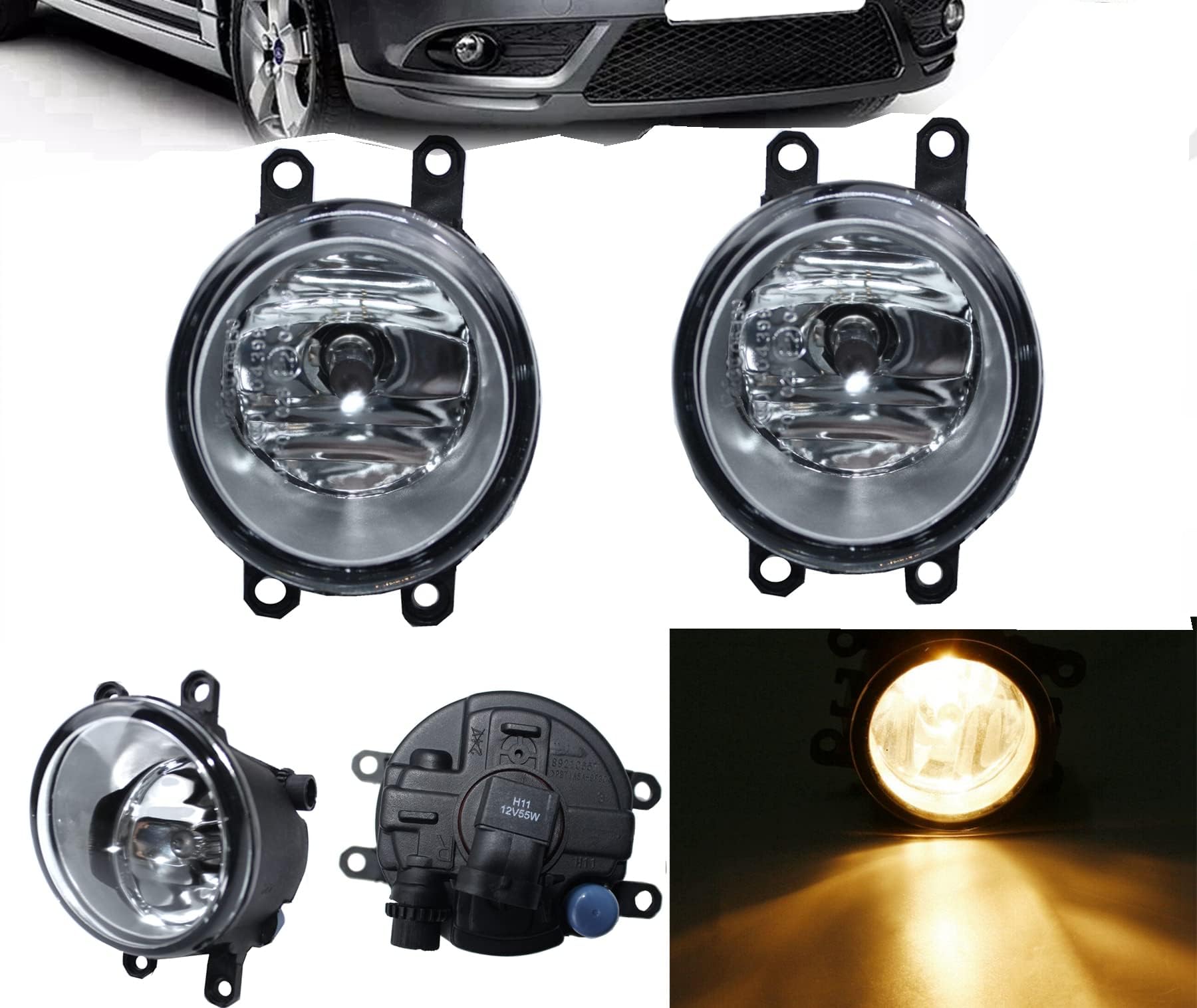 LEVANLIGHT Fog Lights Assembly For Toyota Venza Camry Corolla RAV4 ...