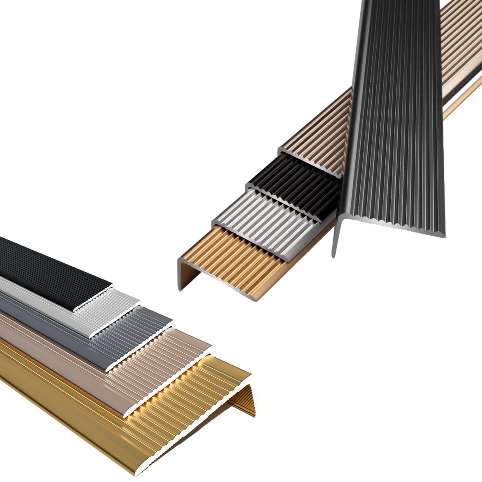 Amazon.com: Aluminium Anti-Slip Stair Nosing, Stair Edge Trim, Stair ...