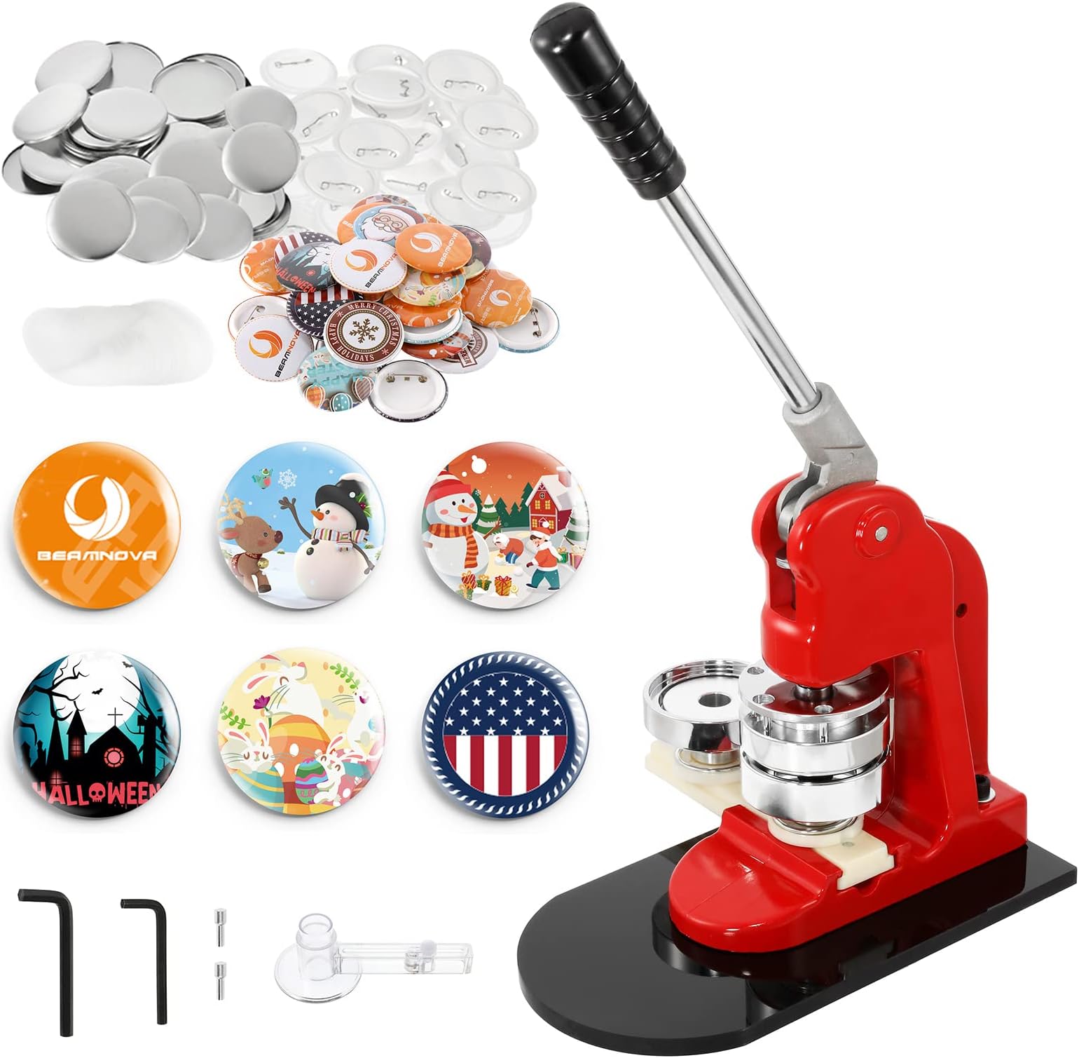 Amazon.com: VEVOR Button Maker Machine, 75 mm (3 inch) Badge Punch Press Kit, Children DIY Gifts ...