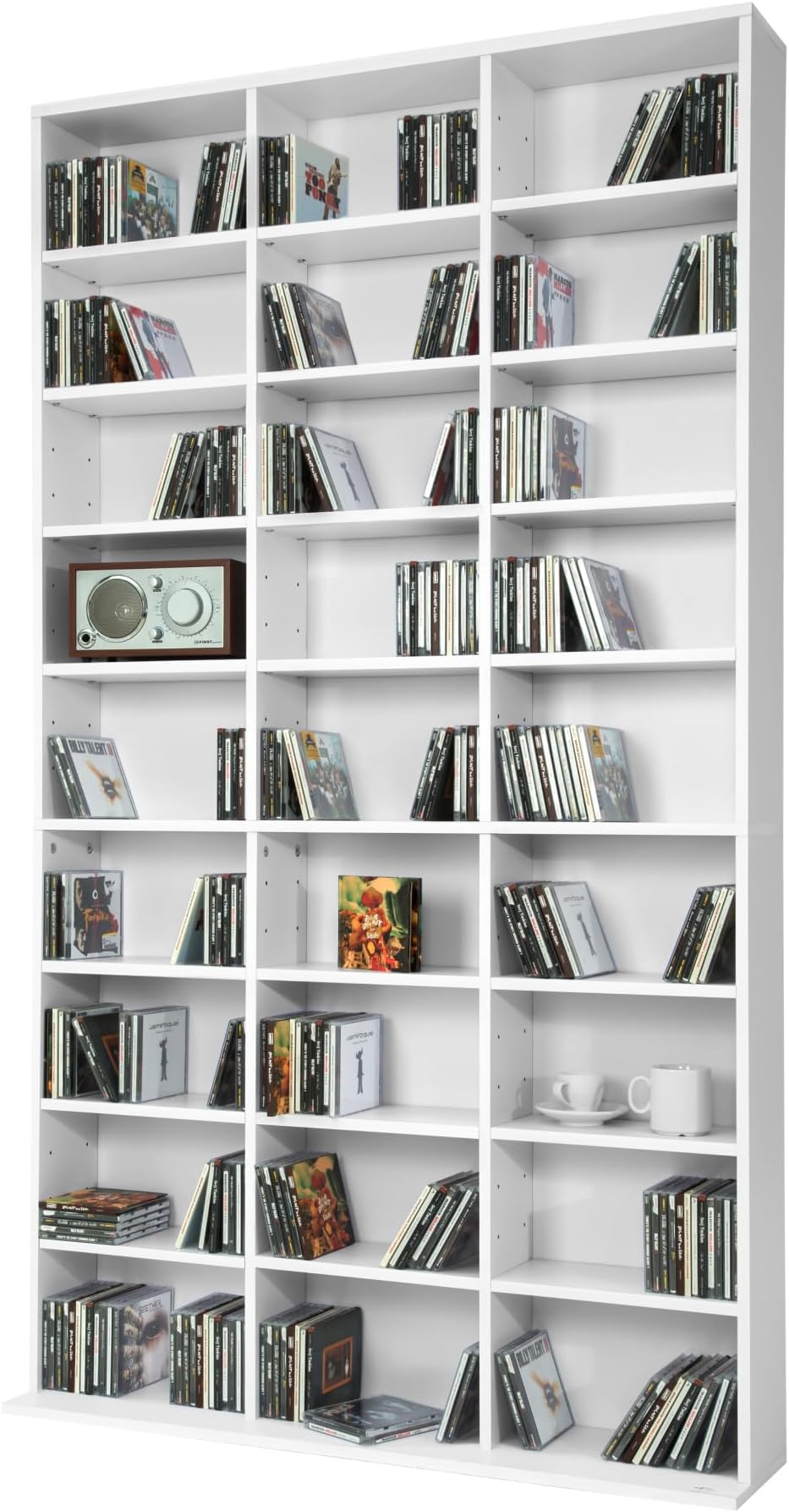 TecTake® CD Storage Unit in Wooden Look with Adjustable Shelves ...