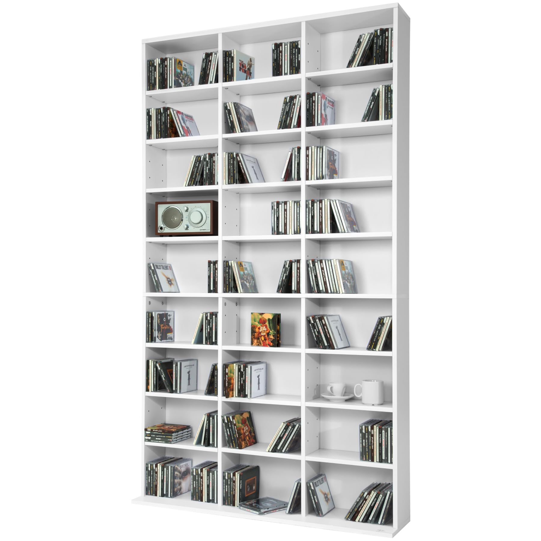 TecTake® CD Storage Unit in Wooden Look with Adjustable Shelves ...