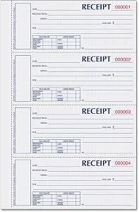 Amazon.com : Money Receipt Book, 3-Part, Carbonless, 2-3/4" x 6-7/8 ...