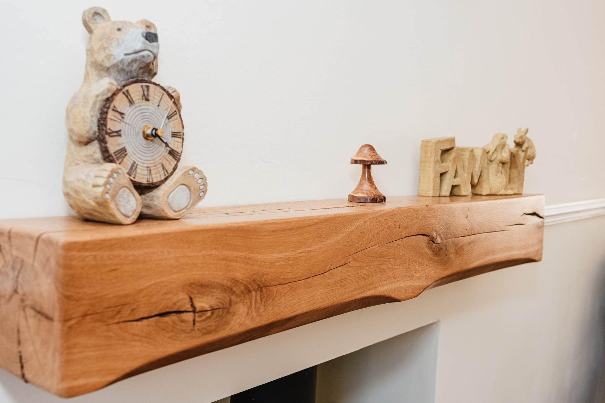Oak beam mantel, fireplace surround mantle, floating shelf 6" x 4" x ...