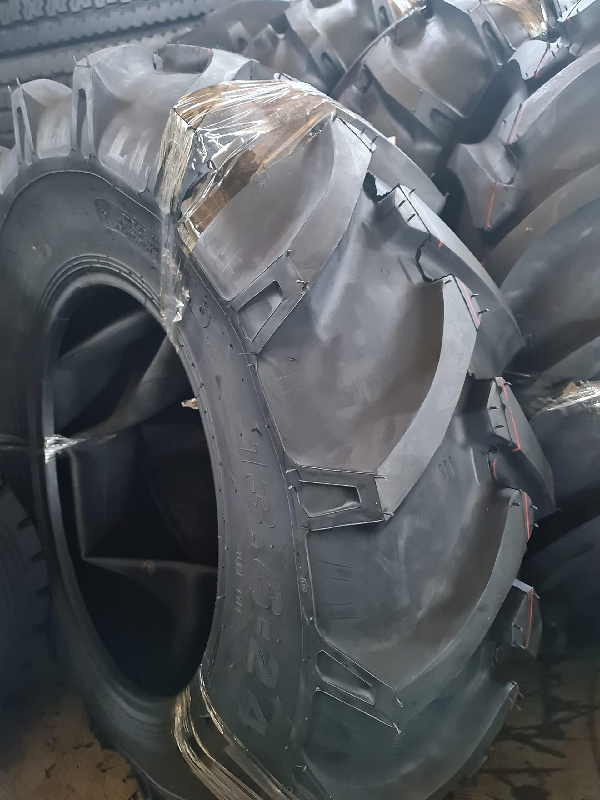 Amazon.com: Two 12.4-24 Rear Tractor Farm Ag Tires R1 Lug Bar Tubeless ...