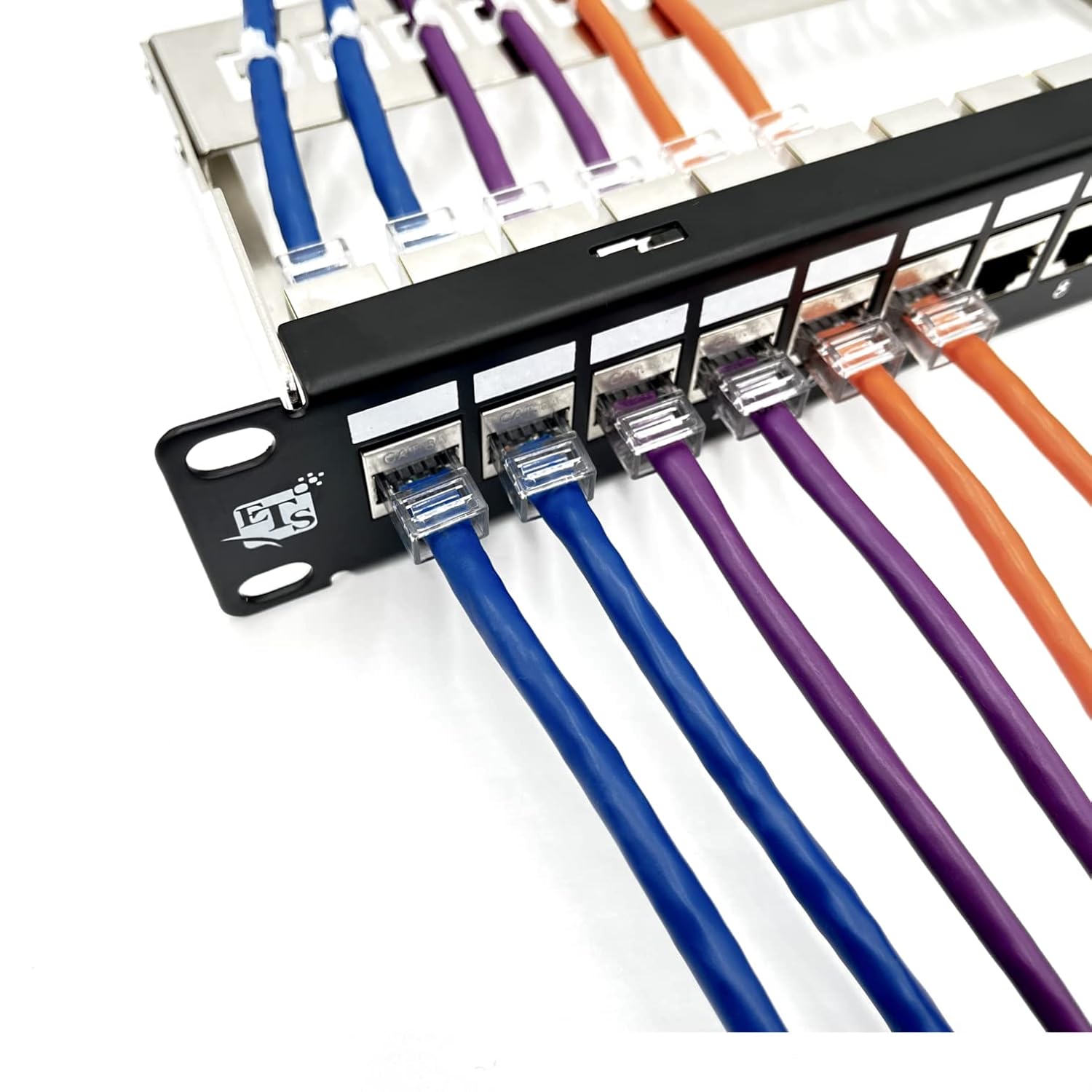 12 Port Patch Panel Cat6A with Cable Support - Fully Loaded Pass ...