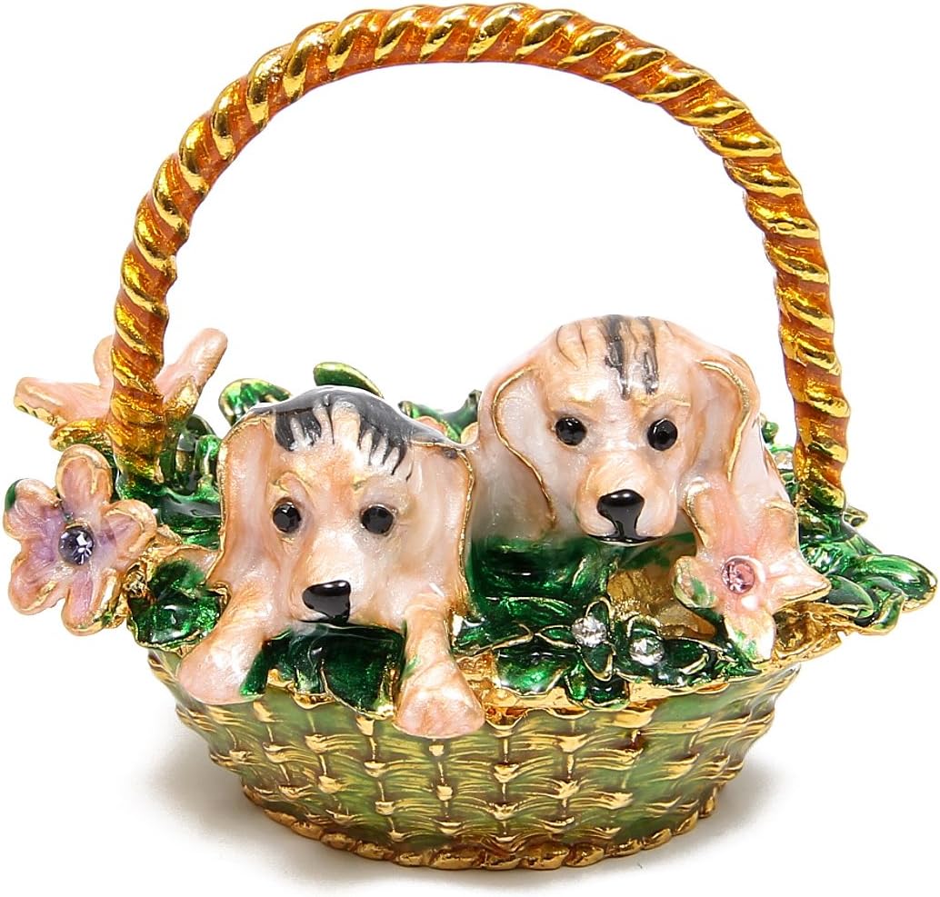 Amazon.com: Dachshund Dog Trinket & Jewelry Box Dog Figurines Statues ...