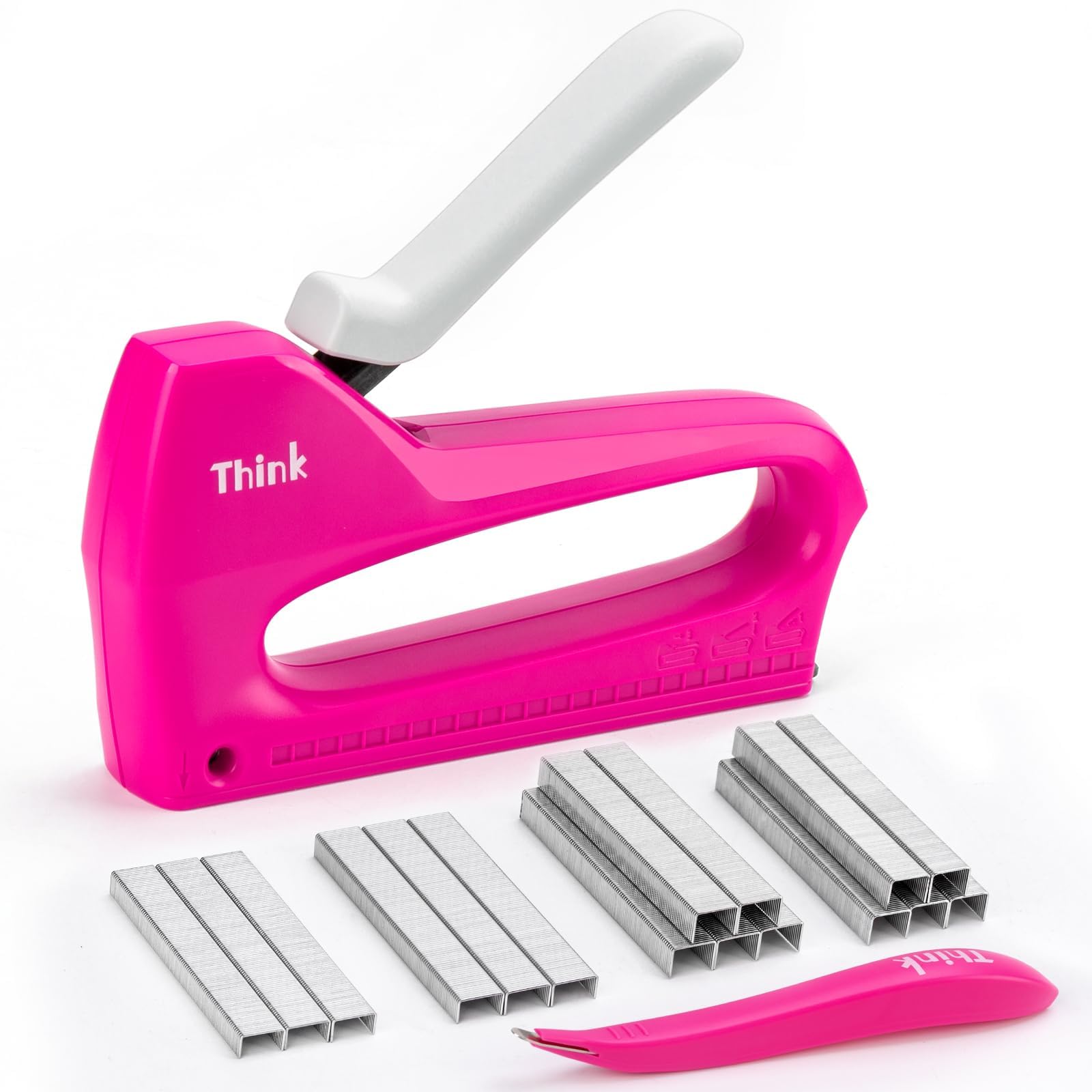Amazon.com : THINKLEARN Light Duty Staple Gun for Wood - Pink 4-in-1 ...