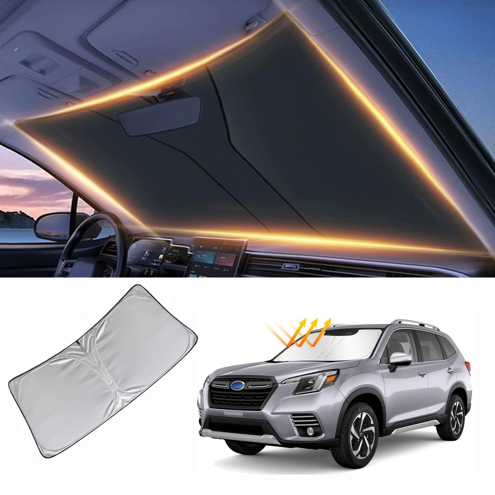 Windshield Sun Shade for Subaru Legacy Forester Outback Front Window Shades Cover for Windshield ...