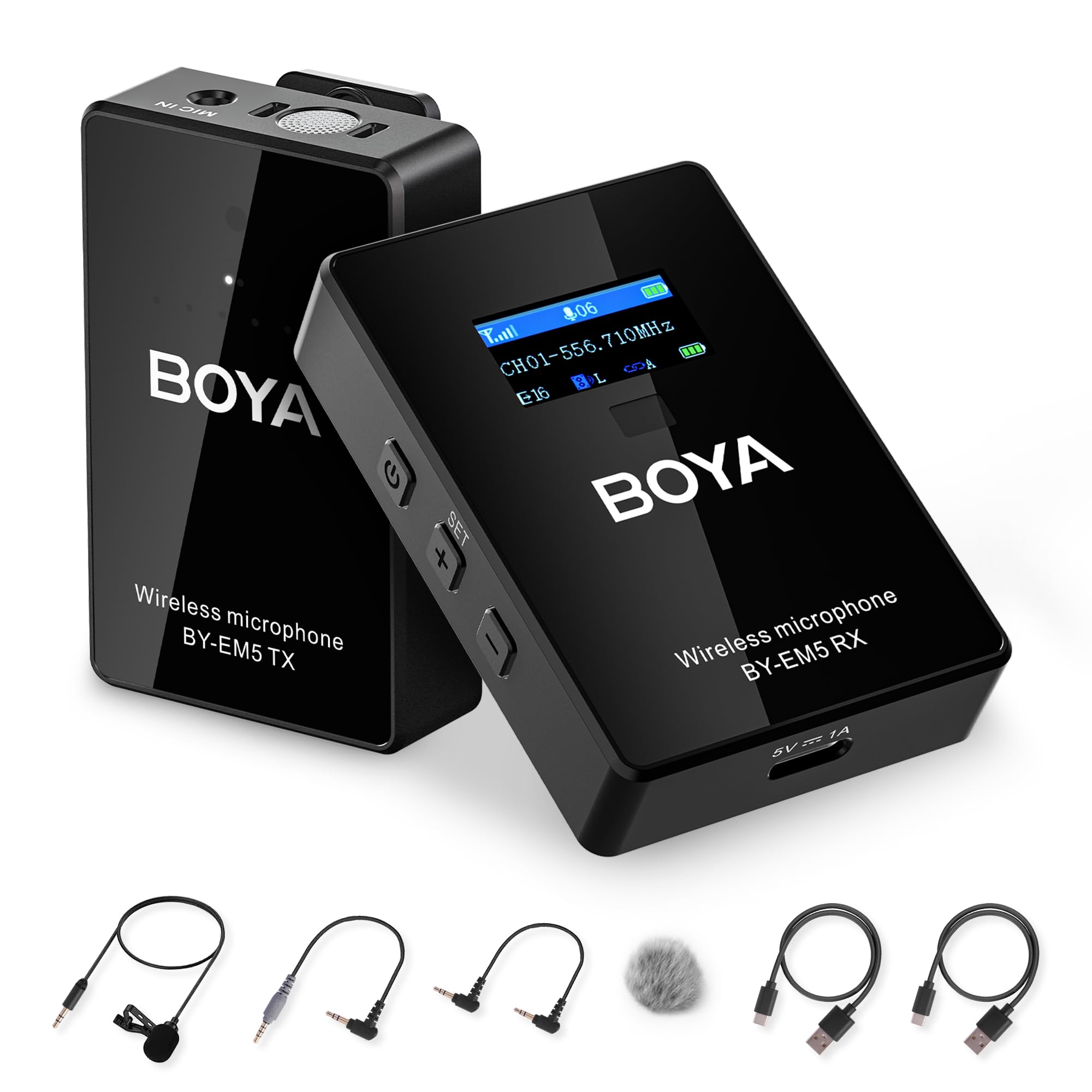 Amazon.com: BOYA 48-Channel UHF Wireless Lavalier Microphone,LCD Screen ...
