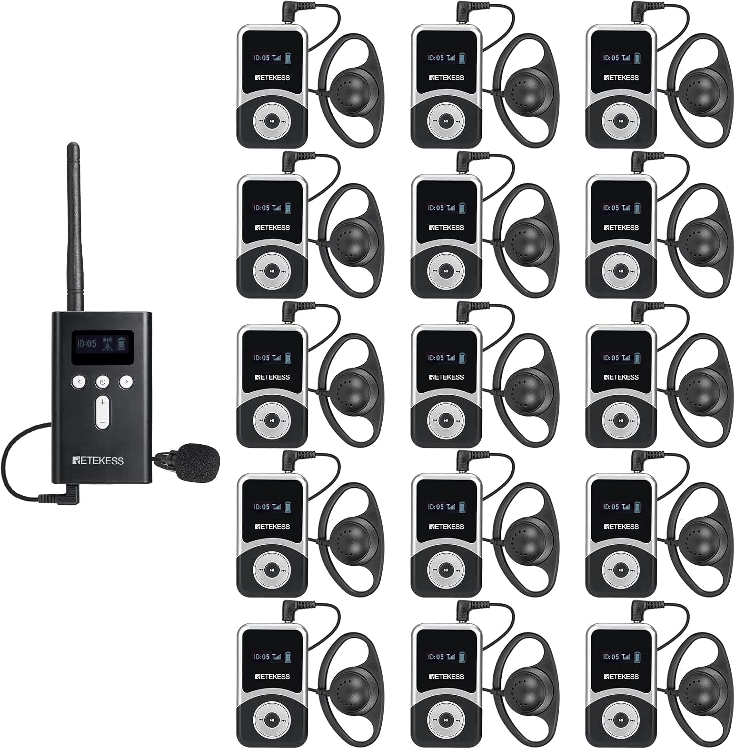 Amazon.com: Retekess T130S Upgrade Tour Guide Audio System, New Version ...