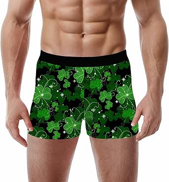 Saint Patricks Day Mens Rub For Luck Shamrock Graphic Boxer Briefs ...