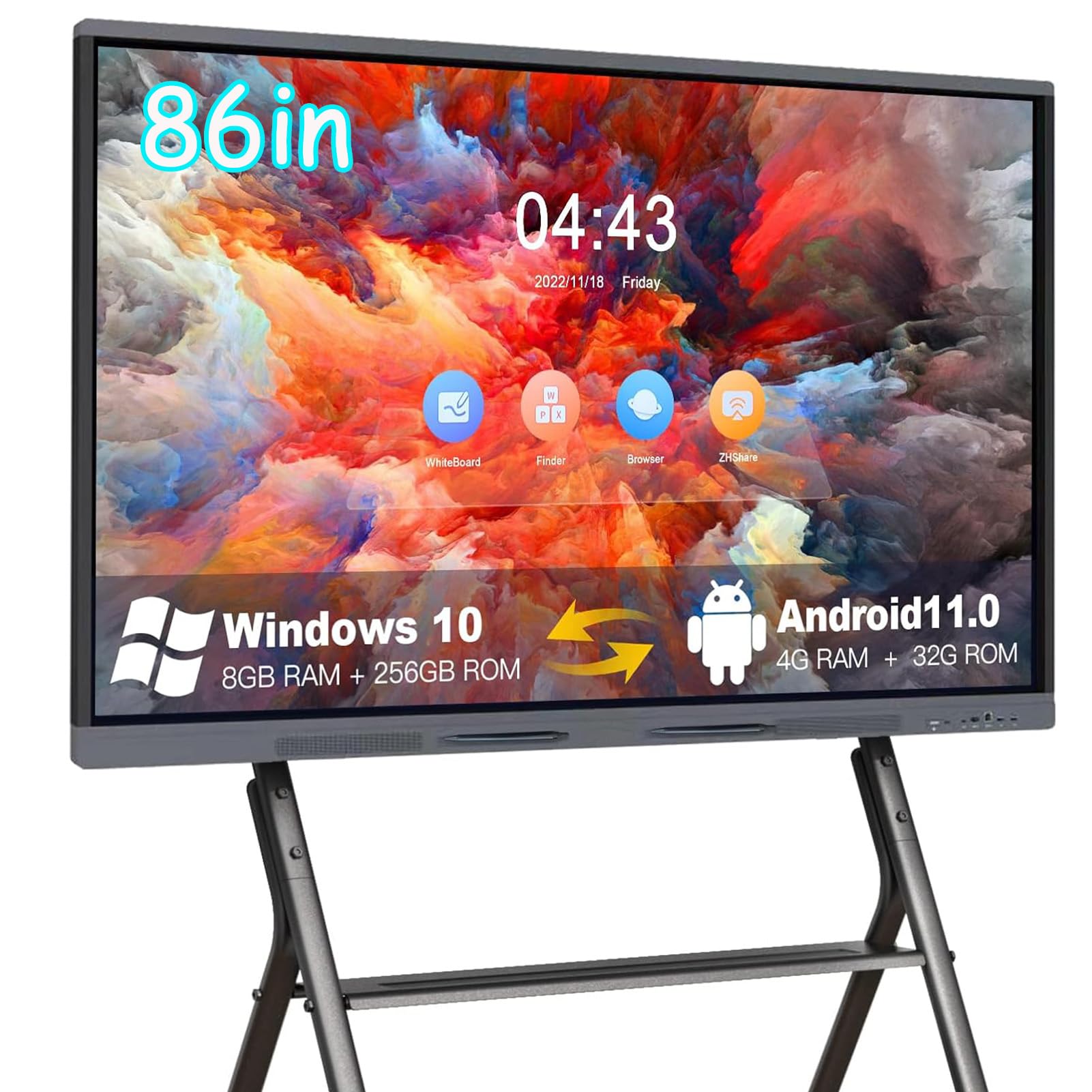 Buy Interactive Whiteboard, 86 Inch Smart Whiteboard 4K UHD Touchscreen ...