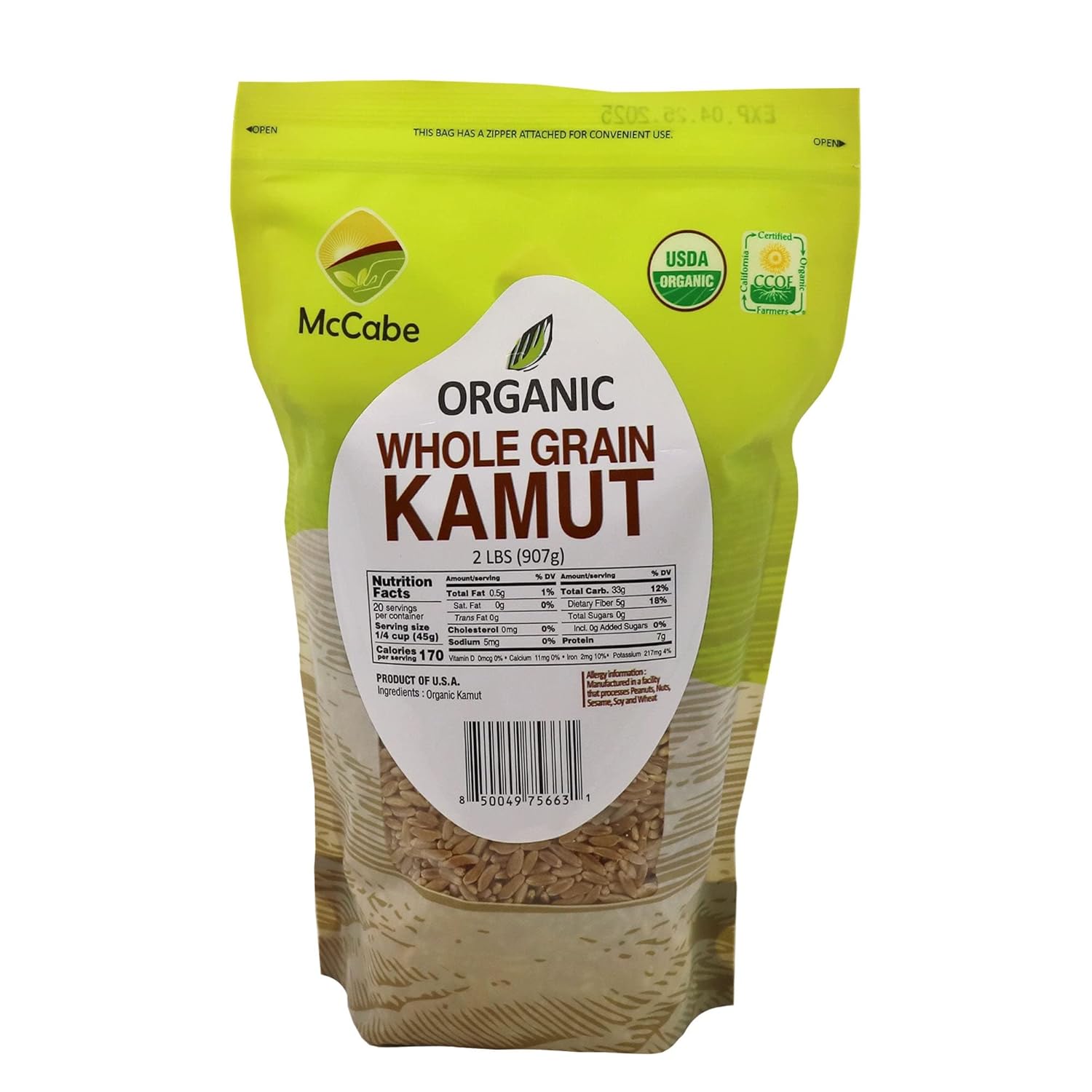 Amazon.com : McCabe Organic Kamut - Kamut Grain Khorasan Wheat Berries ...